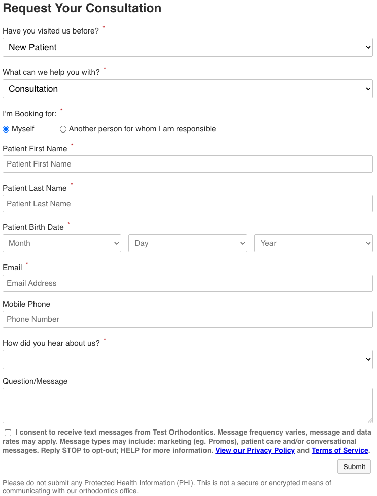 WaveOrtho | Inquiry Form - Home