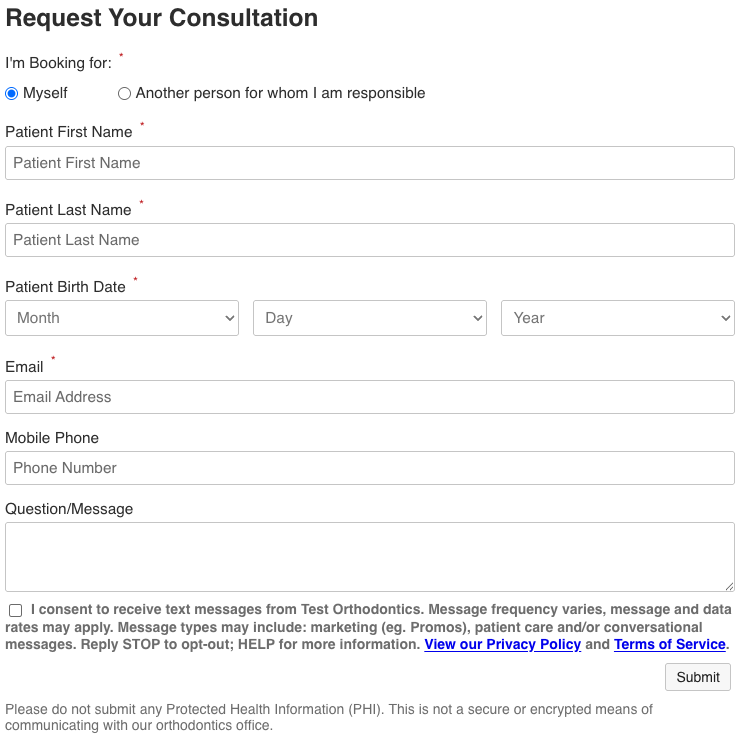 WaveOrtho | Inquiry Form - Home